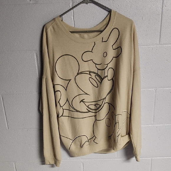 Disney | Tops | Disney Beige Mickey Mouse Apparel | Poshmark